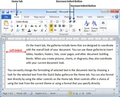 Word Indent Paragraphs