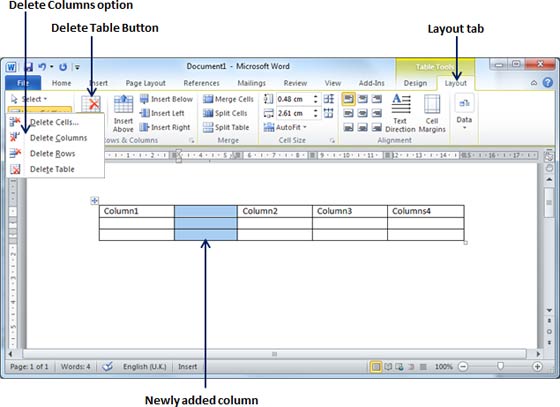 Word Rows Columns